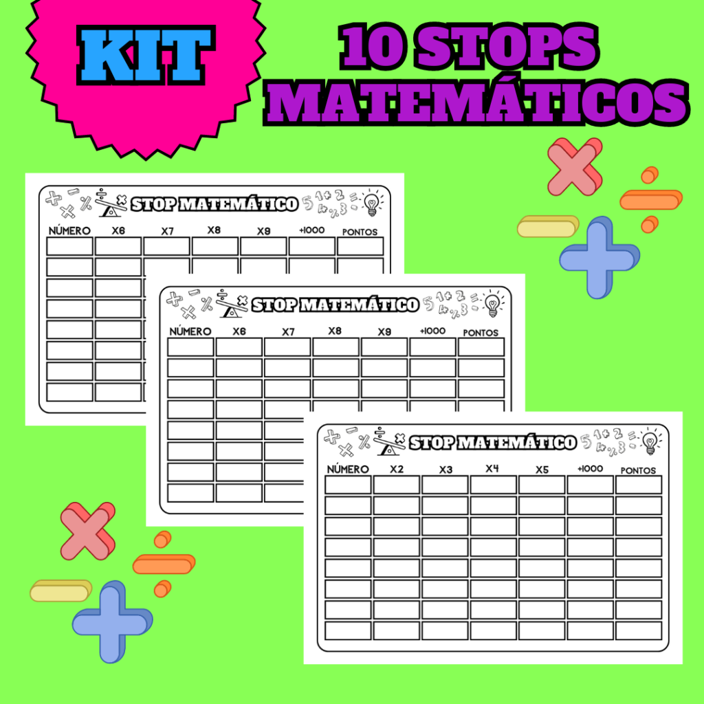 KIT 10 STOPS MATEMÁTICOS – Capivara Pedagógica