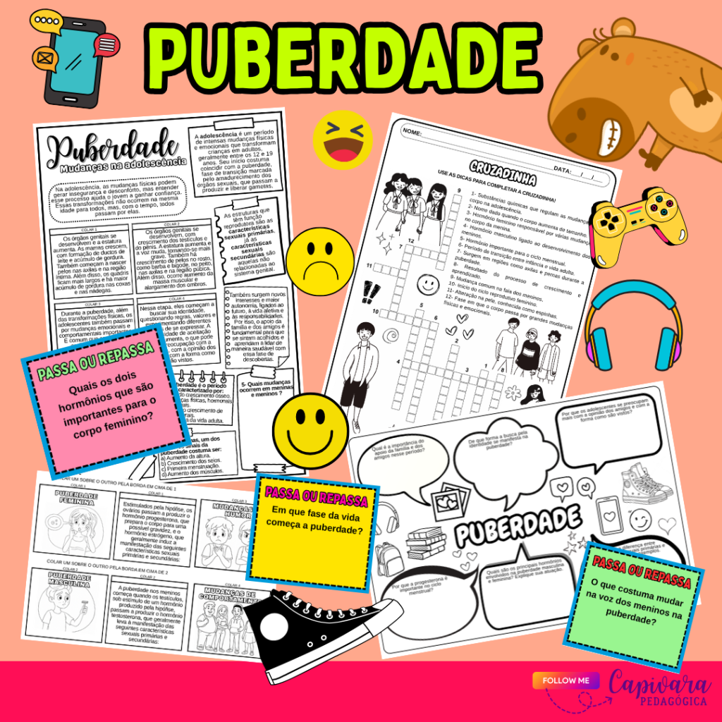 CADERNO INTERATIVO DE PUBERDADE – Capivara Pedagógica